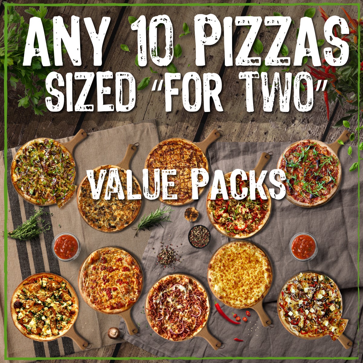 Value Pack - 10 Pizzas "For Two" From 184.90* | Zonnies Pizza Pasta Parmas Templestowe