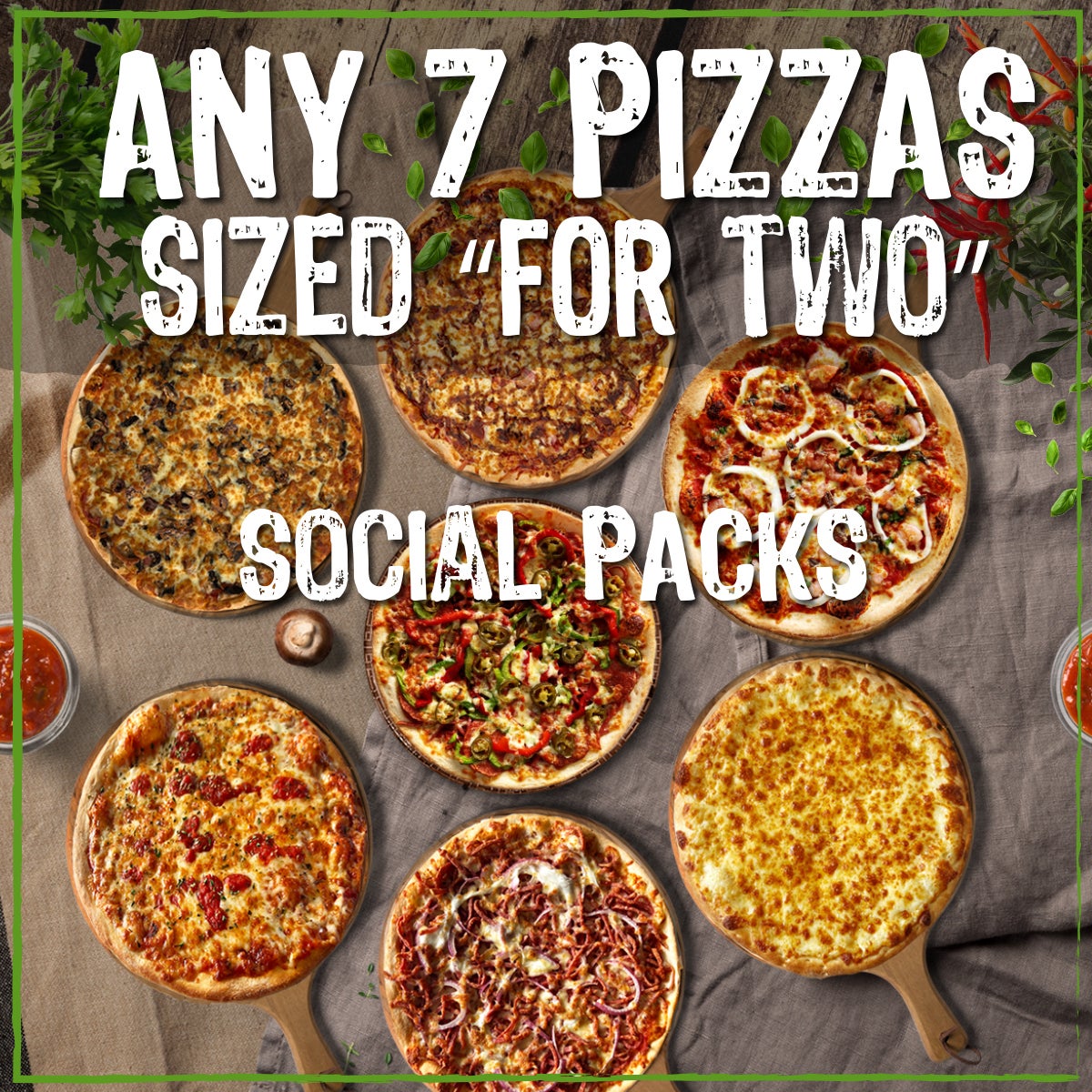 Social Pack - 7 Pizzas "For Two" From 132.90* | Zonnies Pizza Pasta ...
