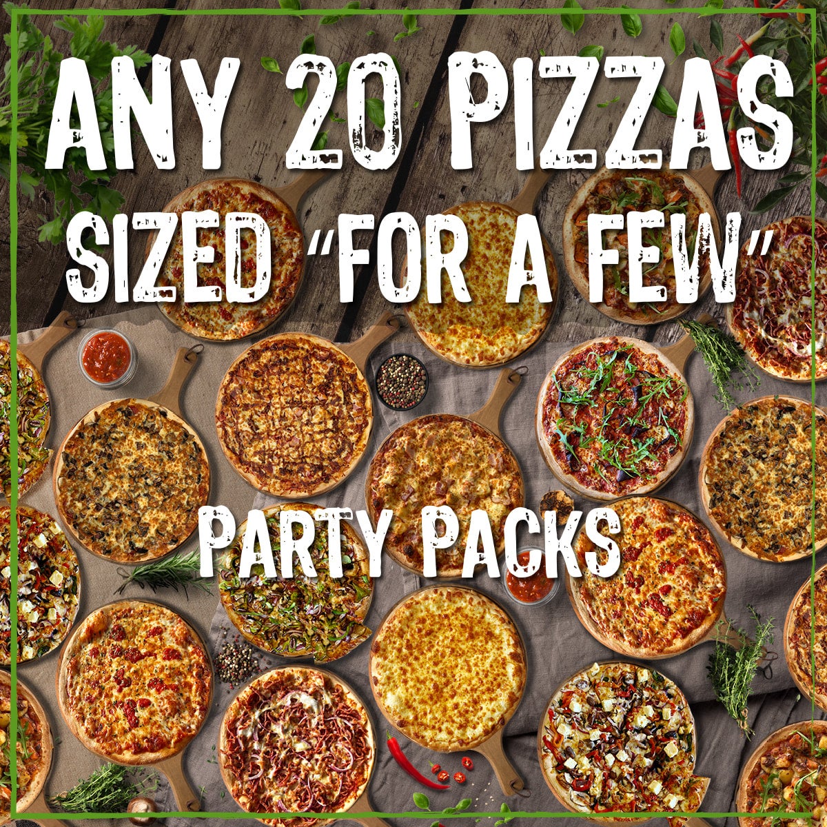 Party Pack - 20 Pizzas "For A Few" From 519.90* | Zonnies Pizza Pasta Parmas Templestowe